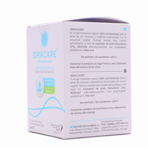 Idracare Gel Hidratante Vaginal 16 Canulas Monodosis 5ml - jotuncor.com
